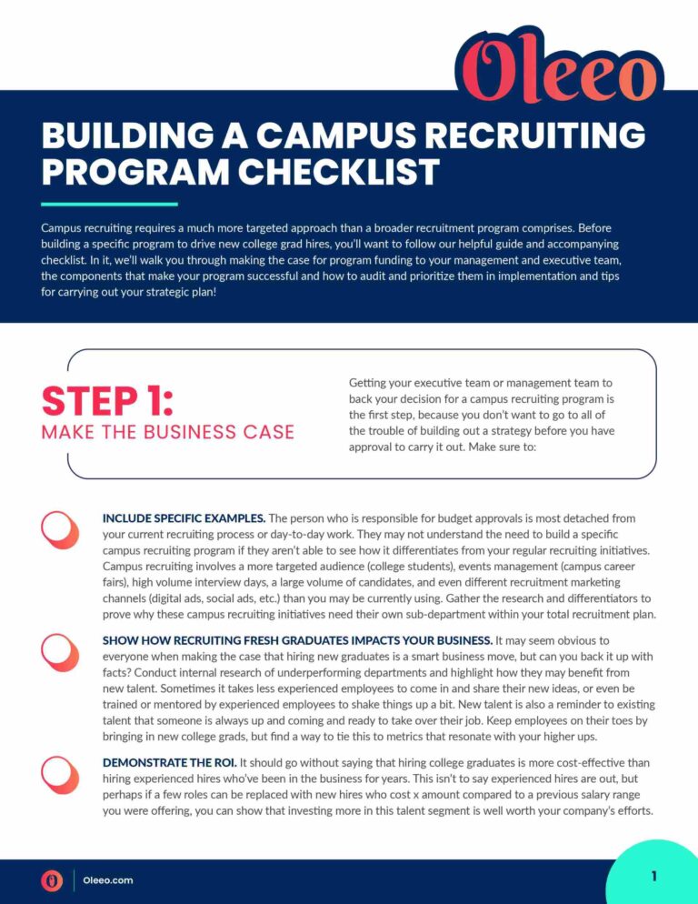 Building a Campus Recruiting Program Checklist